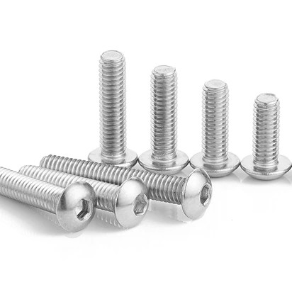 M2.5 M3 M4 Button Head Screw 304 Stainless Steel SHINY SURFACE Allen ...