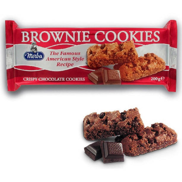 (EXP: 09/2024) Merba - Brownie Cookies Crispy Chocolate Famous American ...