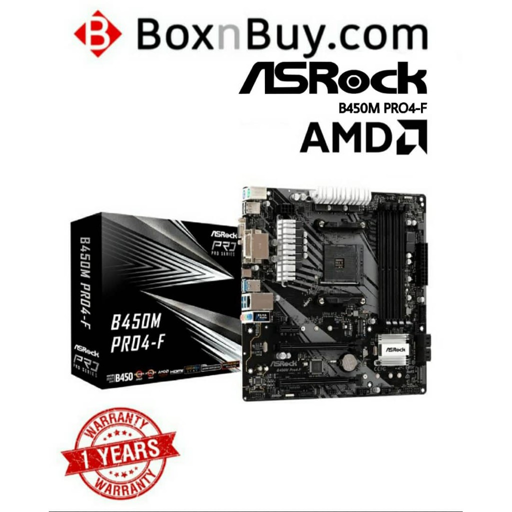 Asrock B450M Pro 4 Motherboard | Shopee Malaysia