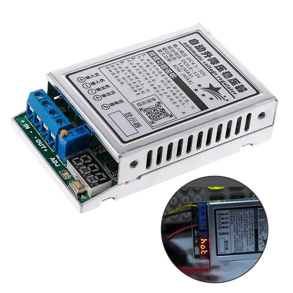 DC-DC Automatic Step Up and Down Regulator Module Stabilizer 5A/80W ...