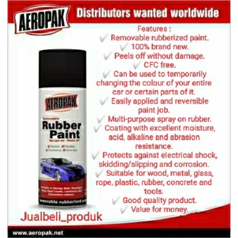 Aeropak Removable Rubber Paint Matt Black | Shopee Malaysia
