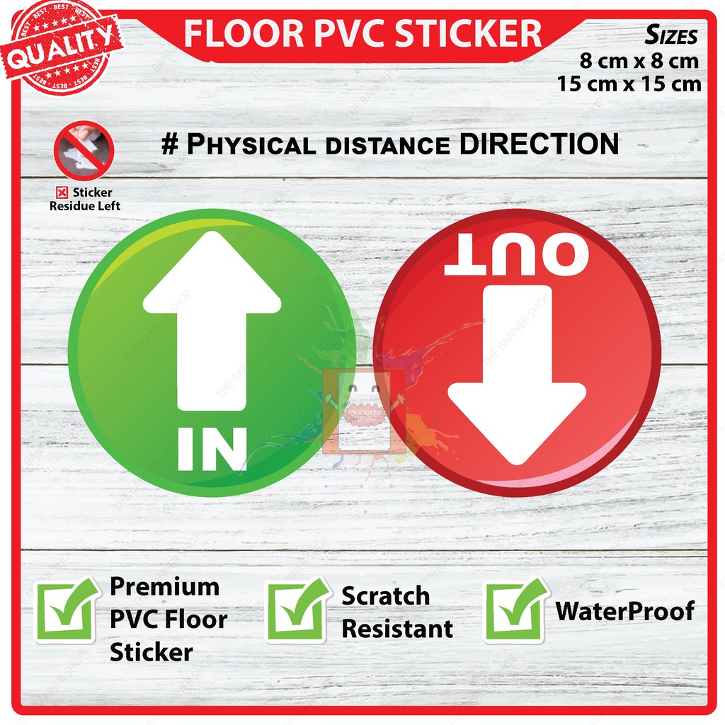 SOP IN & OUT Sign, SOP Masuk Keluar PVC Floor Sticker | Shopee Malaysia