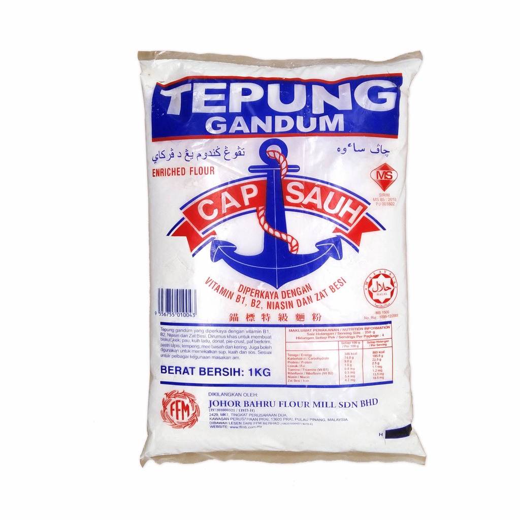 Cap Sauh Tepung Gandum Enriched Flour 锚標特级面粉 1kg | Shopee Malaysia