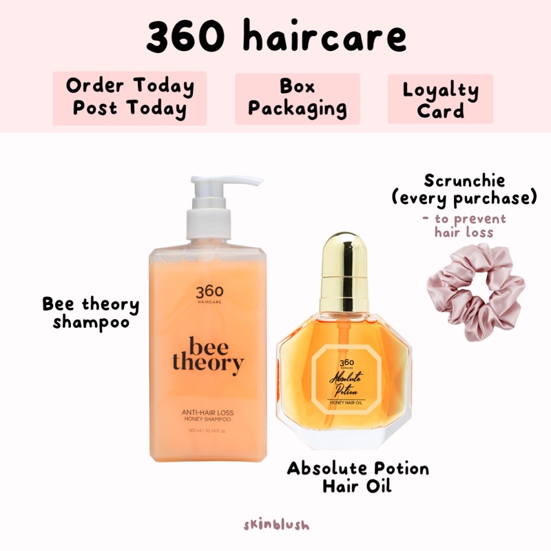 [ FREEGIFT ] 360 Haircare Bee Theory Anti Hairloss Honey Shampoo ...