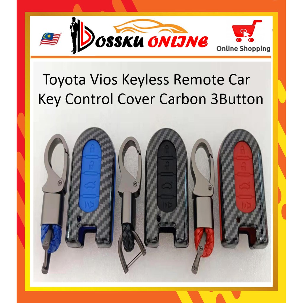 Toyota Vios Keyless Remote Car Key Control Cover Carbon 3Button ...