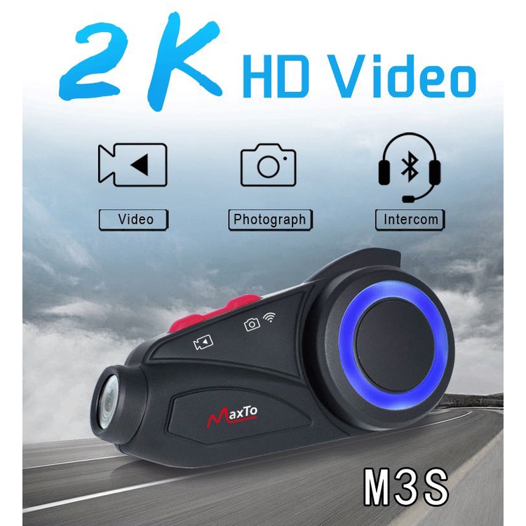 M3S Motorcycle 1000m Group 6 Riders Bluetooth Helmet Intercom W/WiFi ...