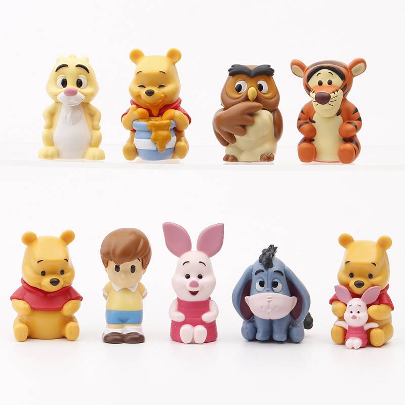 10Pcs/Set Cartoon Winnie the Pooh Action Figure Toy Pooh Bear Tigger ...