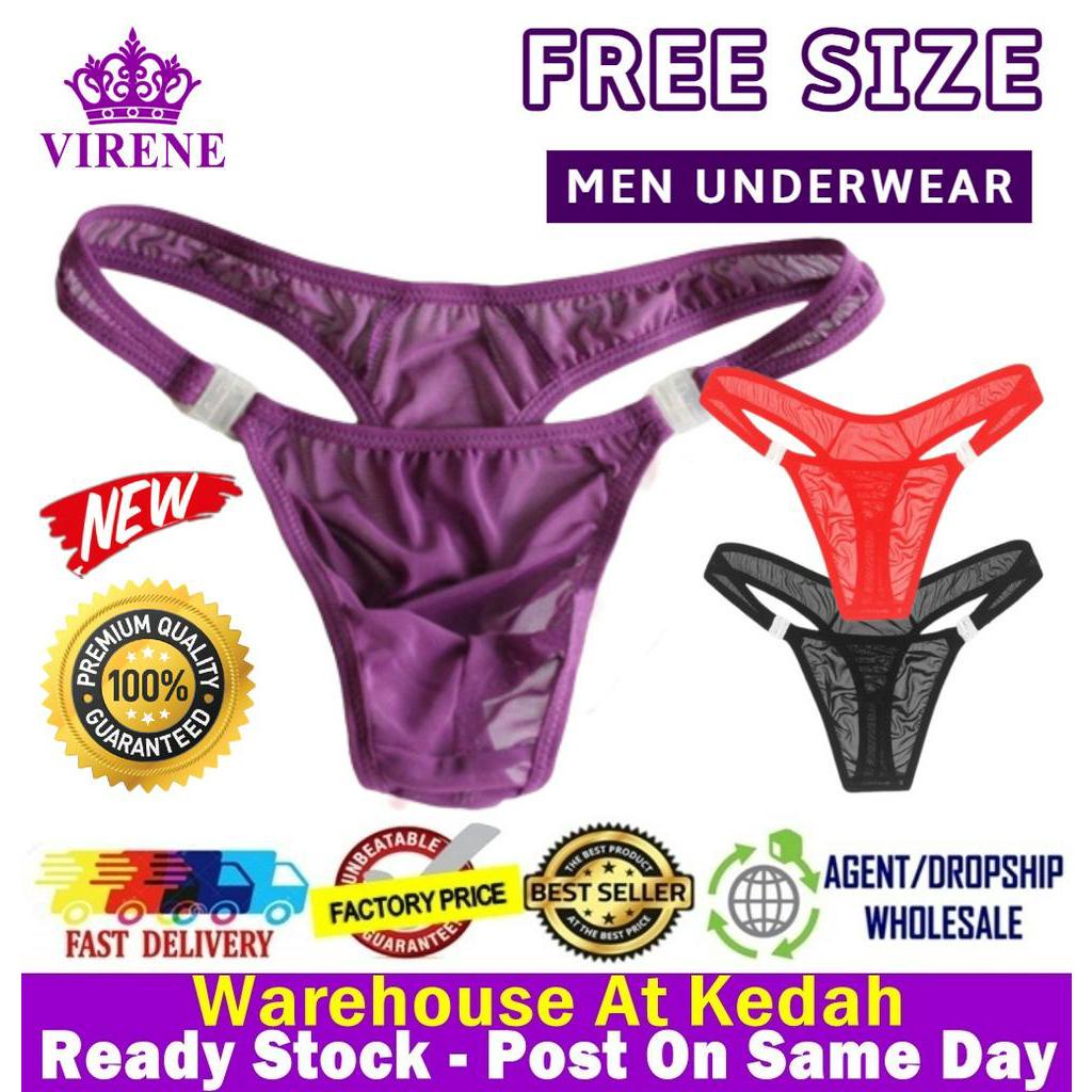 Men Low Waist Underwear Male Buckle Thong Man Soft Comfy Inner Wear ...