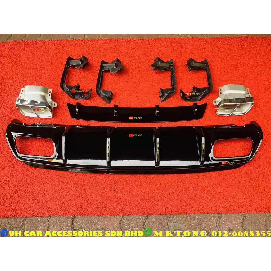 Merc menz benz w176 a180 a250 (A45 LOOK ) rear bumper diffuser with ...
