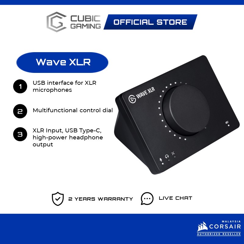 Corsair Elgato Wave XLR Microphone Interface and Digital Mixing ...