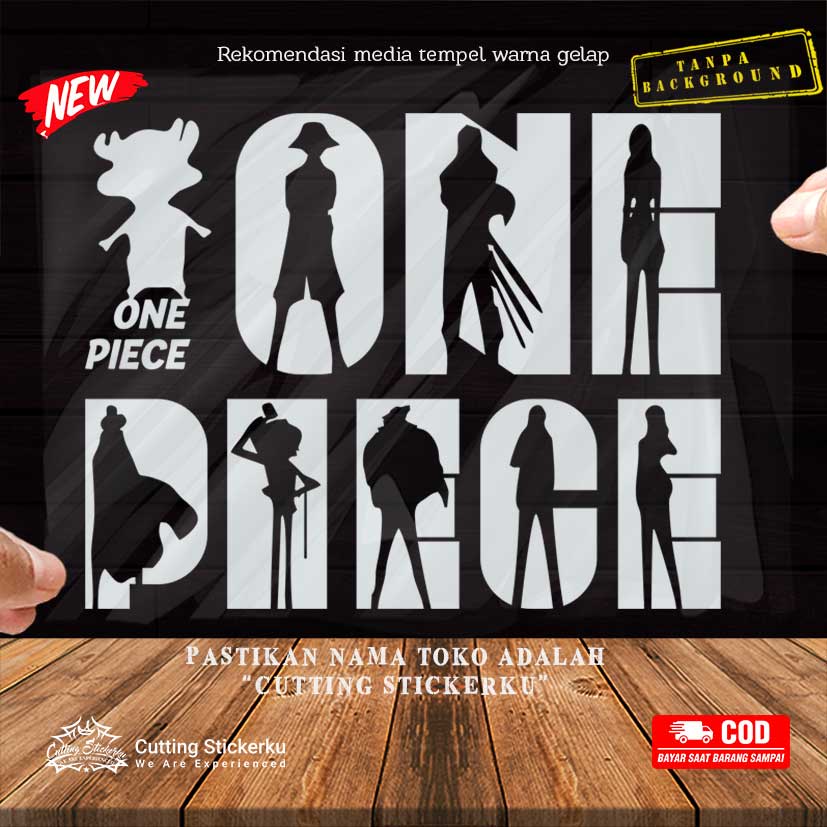One Piece Font Silhouette Variation Motorcycle Car Sticker Embossed ...