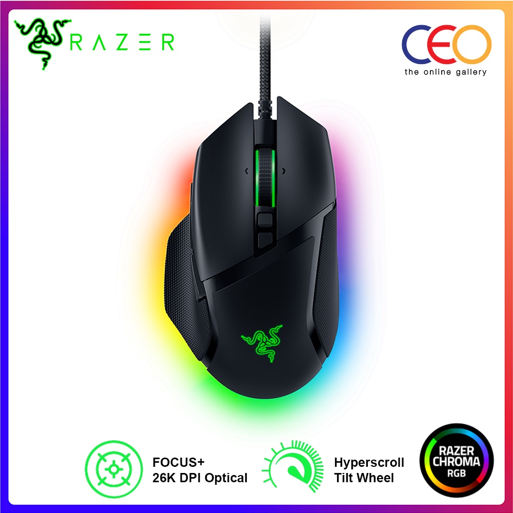 Razer Basilisk V3 Full Spectrum Customizable RGB Gaming Mouse with 10+1 ...