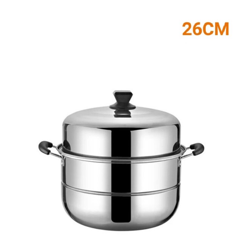 26cm Stainless Steel Steamer Pot Soup Steam Pot Universal Cooking Pots ...