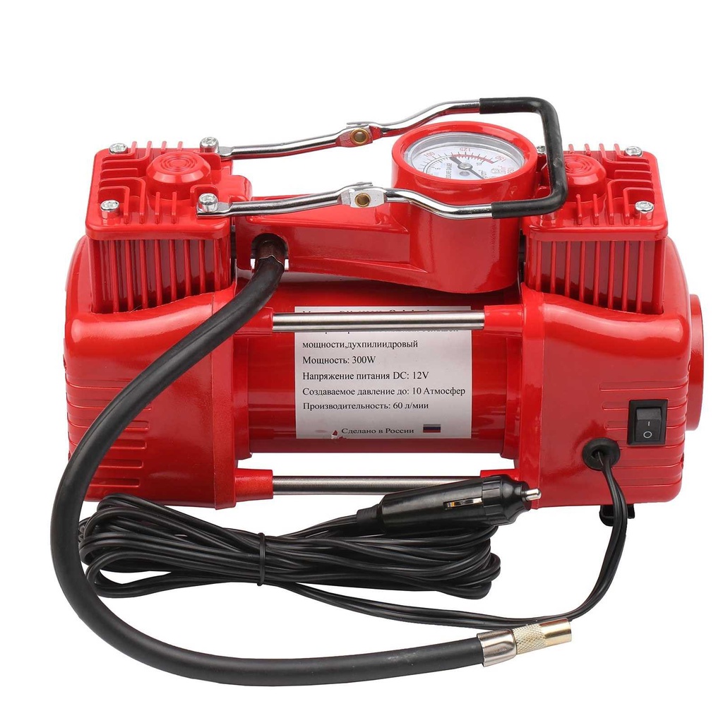 DC12V Dual Cylinder Air Compressor Portable Tire Inflator Emergency Car ...