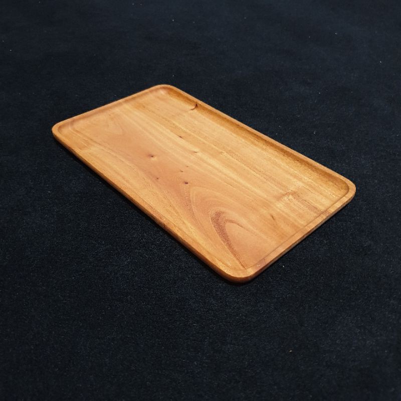 KAYU Recta tray 30cm x 17.5cm Wooden Plate tray (Whole Wood Without ...