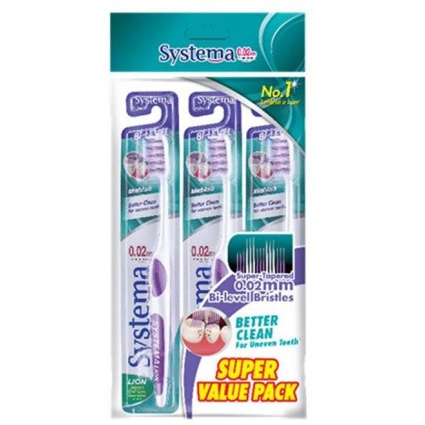 Systema Soft Toothbrush Super Value Pack 3's(Comfort / Compact / Full ...