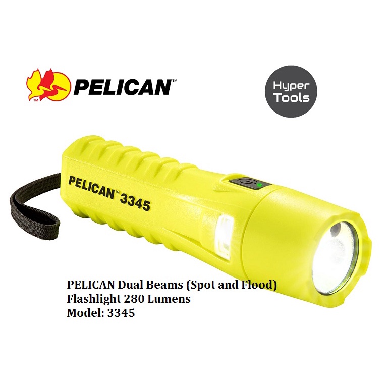 PELICAN Dual Beams (Spot and Flood) Flashlight 280 Lumens - Model: 3345 ...