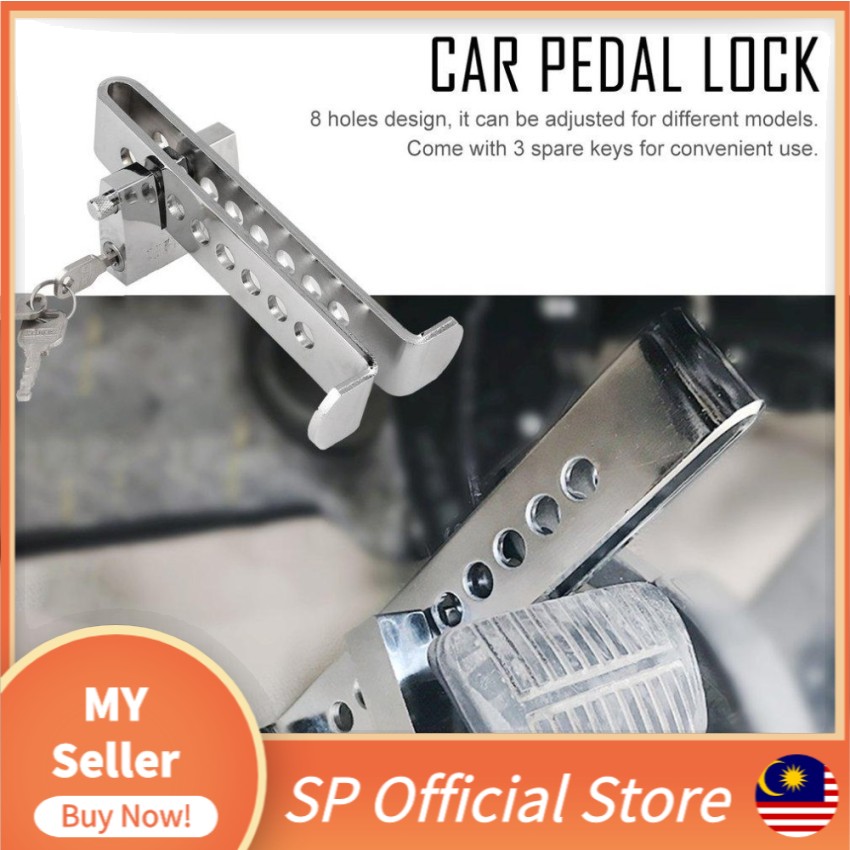 [ReadyStock] Stainless Steel Brake Pedal Lock Car Lock Pedal Lock ...