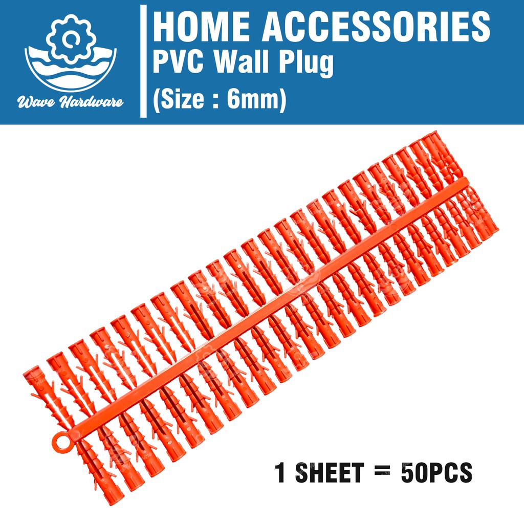 PVC Wall Plug 1Sheet (Drill Bit Size: 6mm) | Shopee Malaysia