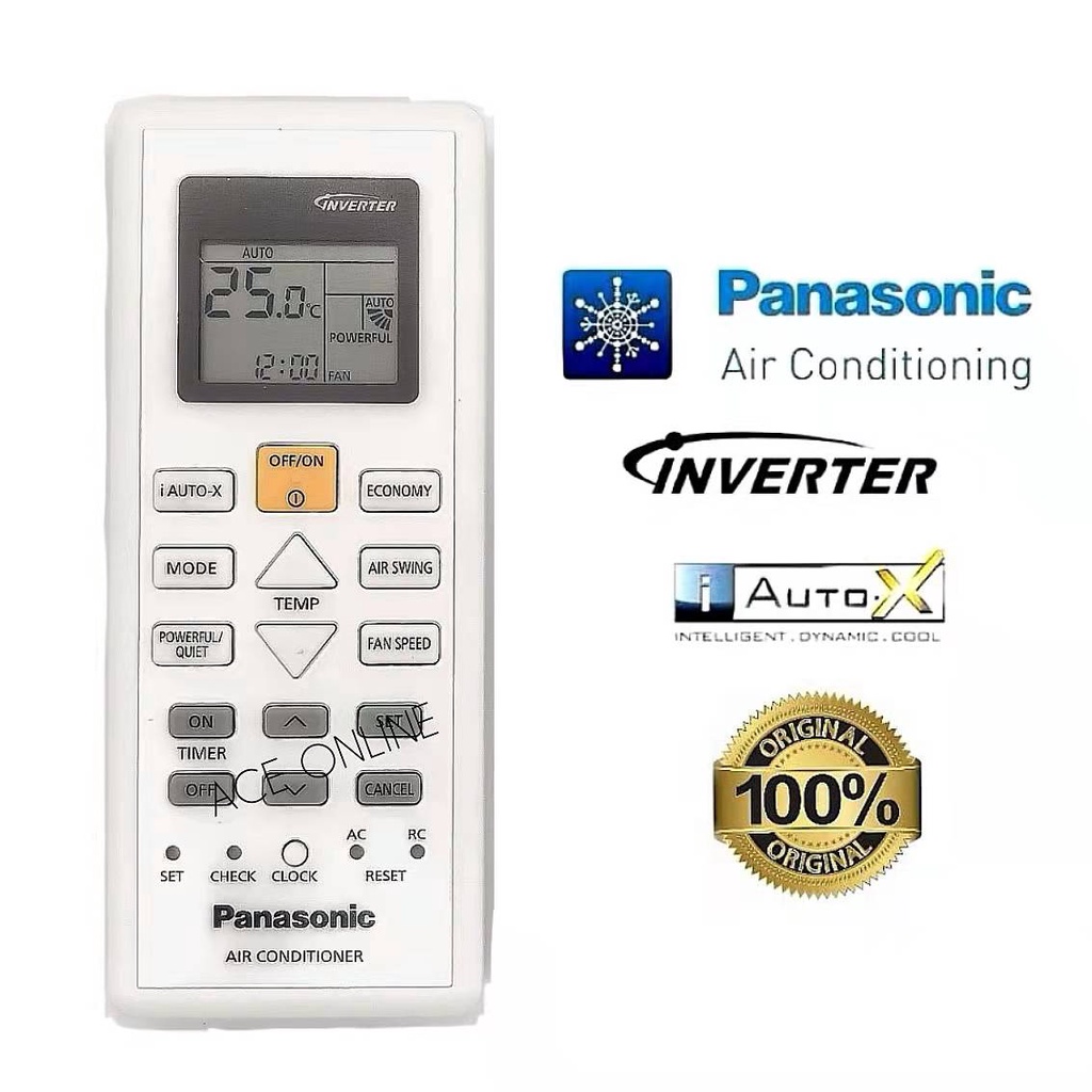 Original Panasonic i AUTO-X Air Conditioner remote control (INVERTER ...