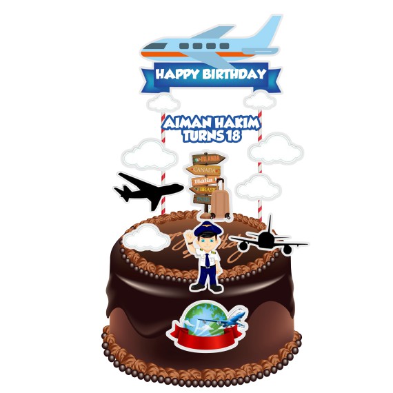 PILOT theme Cake Topper DIY | Shopee Malaysia