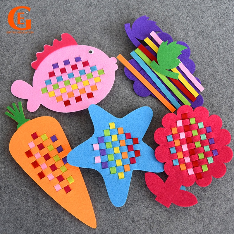 DIY Weaving Felt Cloth Artcrafts Kids Handmade Non Woven Shape ...
