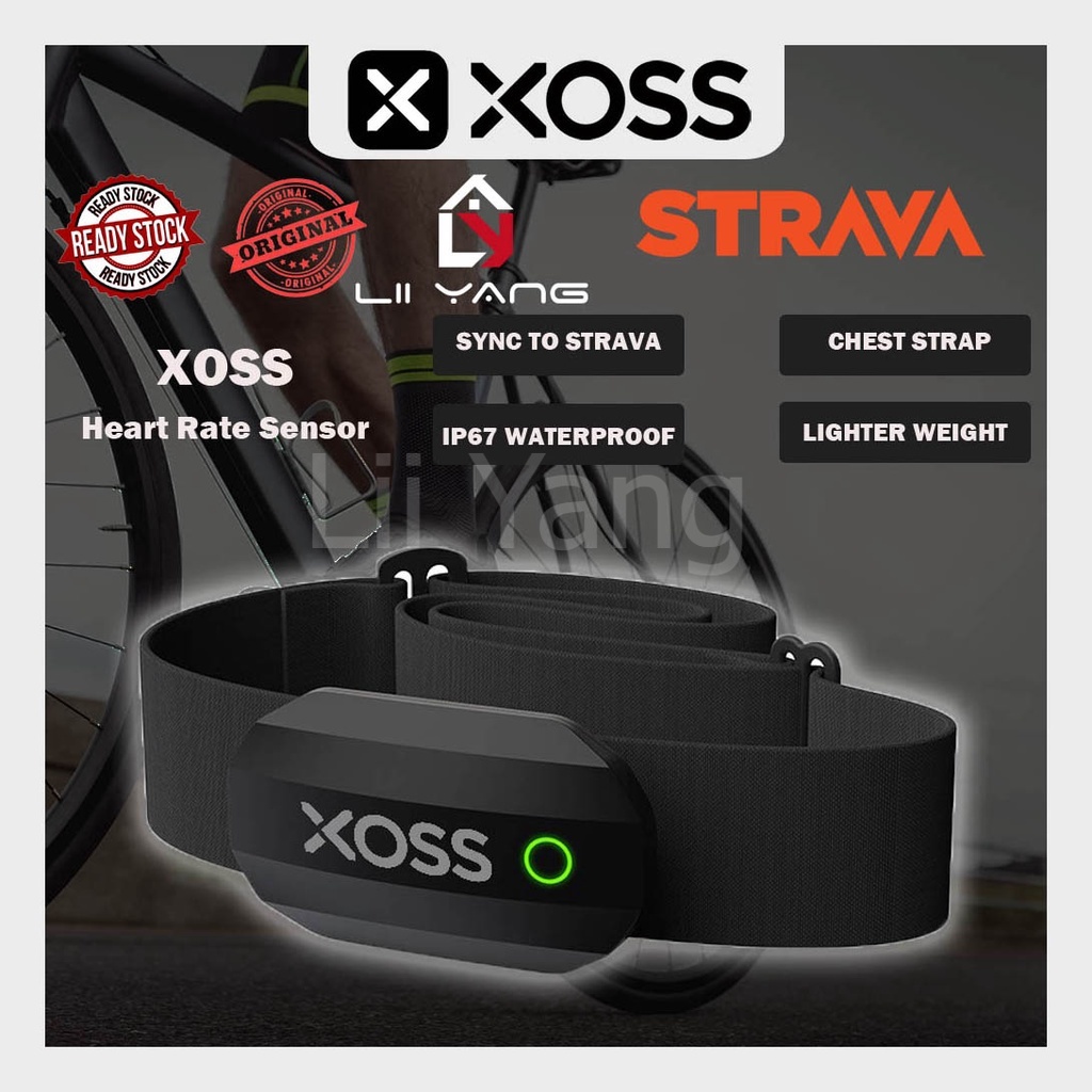 XOSS Heart Rate Sensor Monitor Chest Strap Bluetooth ANT+ HRM Wireless ...