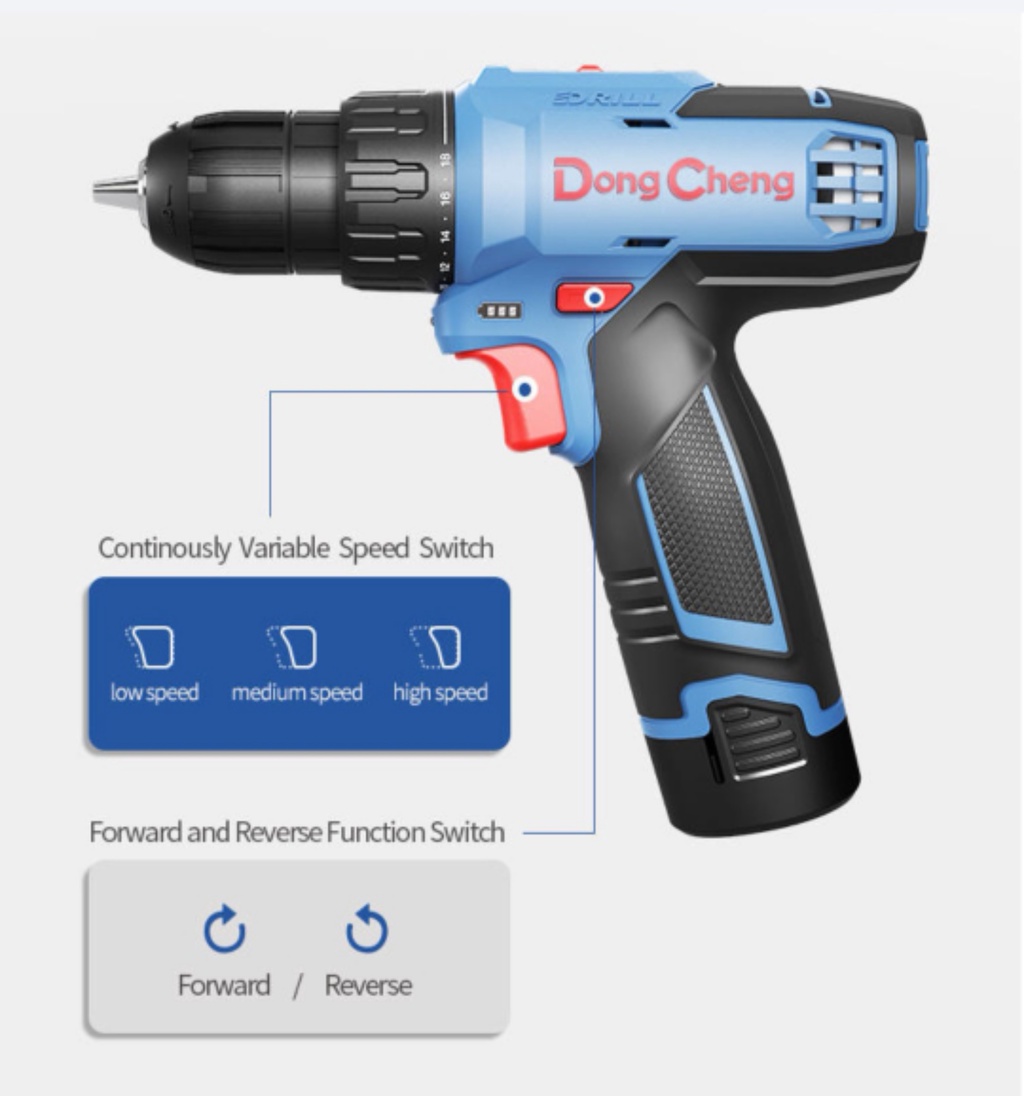Dongcheng 10.8V Cordless Driver Drill DCJZ1202E Full Set | Shopee Malaysia