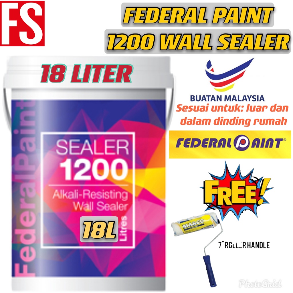 FEDERAL PAINT 1200 WALL SEALER 18L Exterior & Interior Wall Primer Wall ...