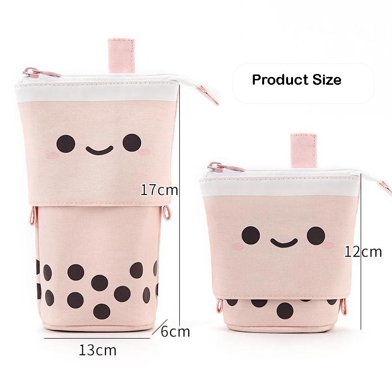 SG Cute Retractable Pencil Case Bubble Tea Design Office Lady Premium ...