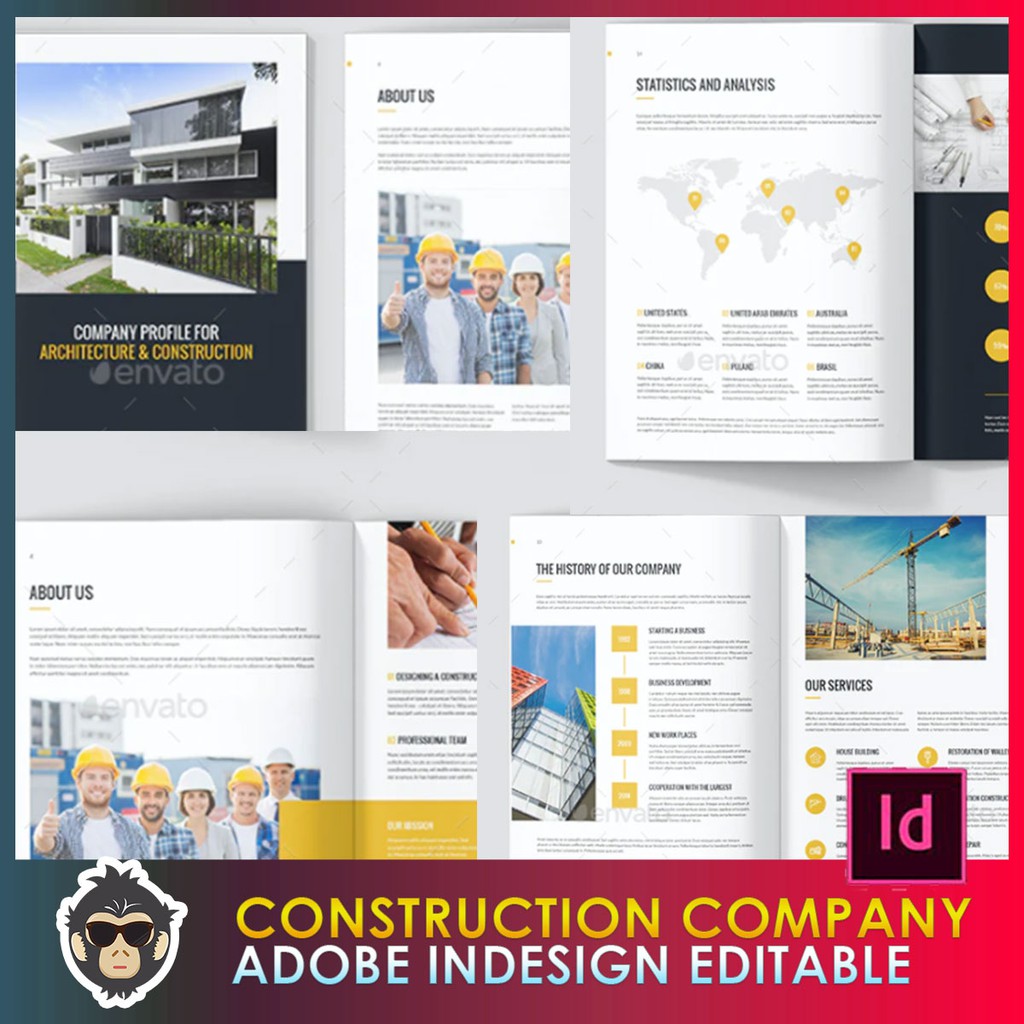 BuilderArch Construction Company Profile Adobe Indesign Editable ...