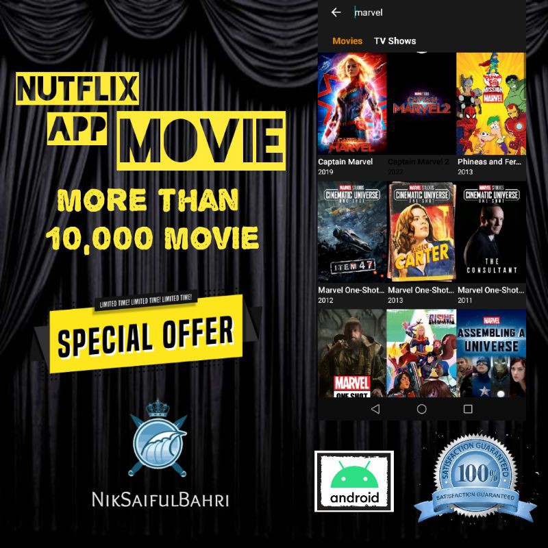 Nutflix Movie App 4K HD (Android only) 10,000 Movie more | Shopee Malaysia