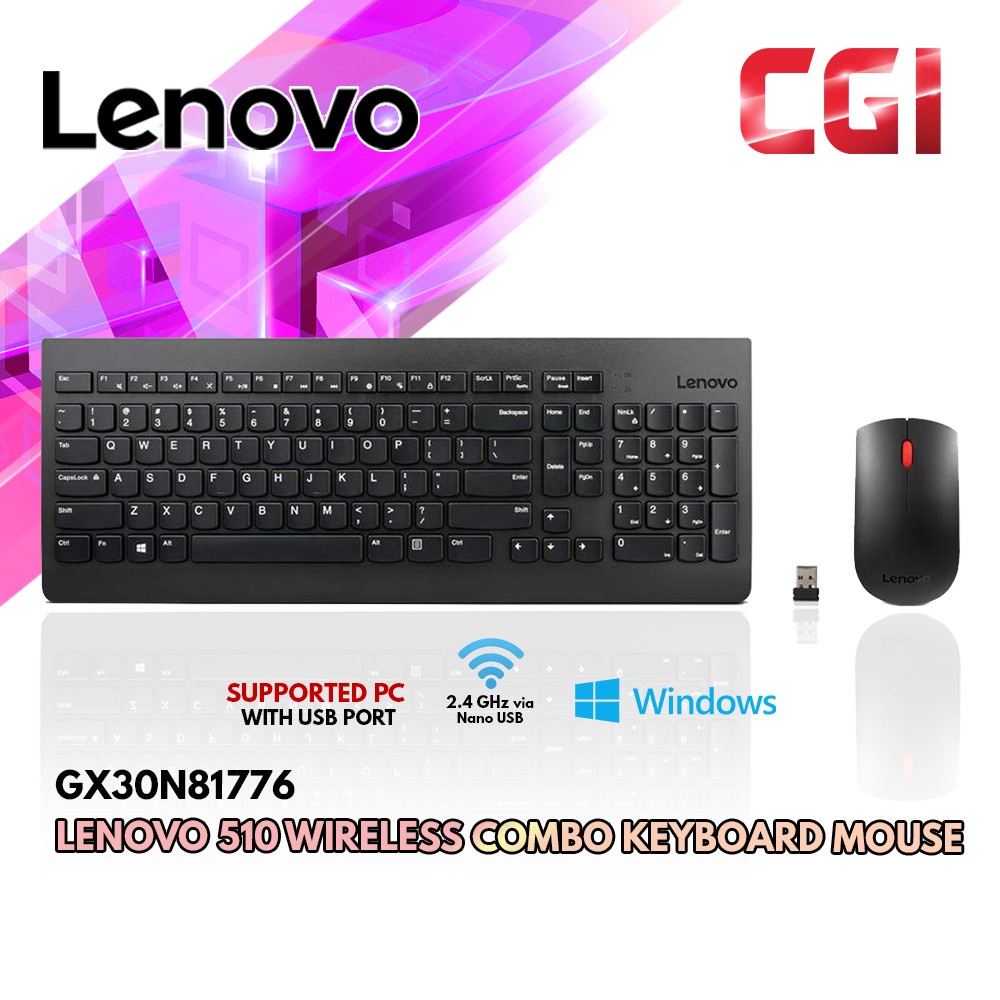LENOVO 510 WIRELESS COMBO KEYBOARD MOUSE (GX30N81776) | Shopee Malaysia