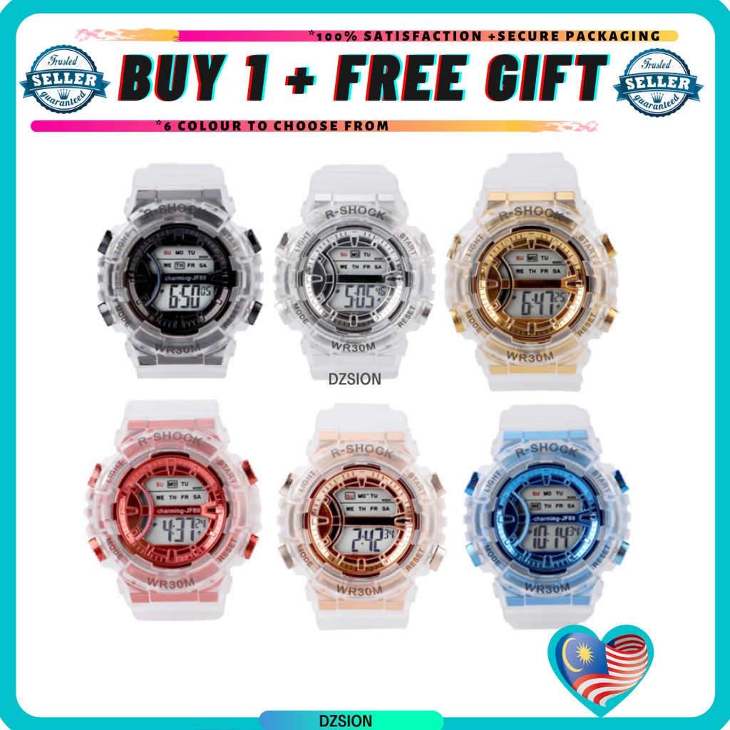 💖 BUY 1+1 FREE GIFT 💖R-Shock Transparent LED Sport Watch with Cool ...
