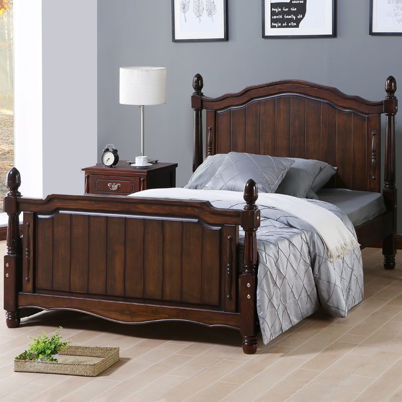 American bed country solid wood bed modern simple European style single ...