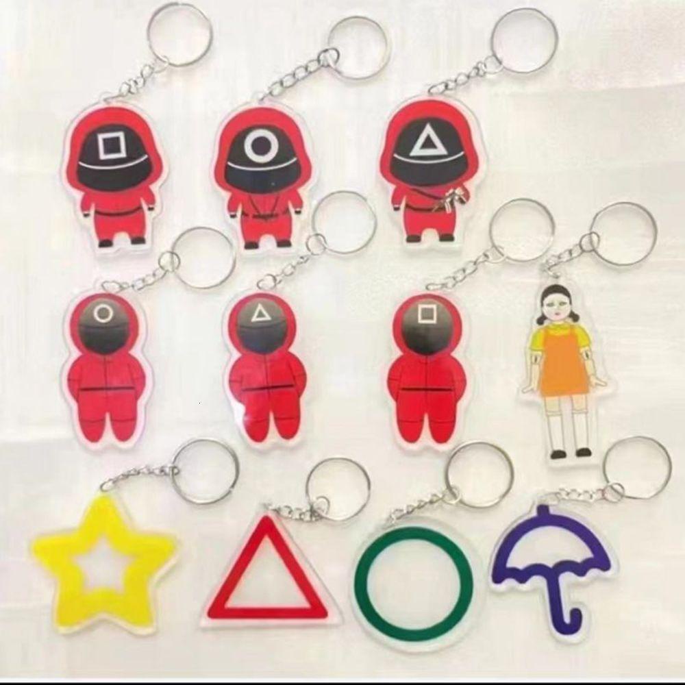 Hos Selling Squid Game Acrylic KeyChains with All Shapes and Symbols ...