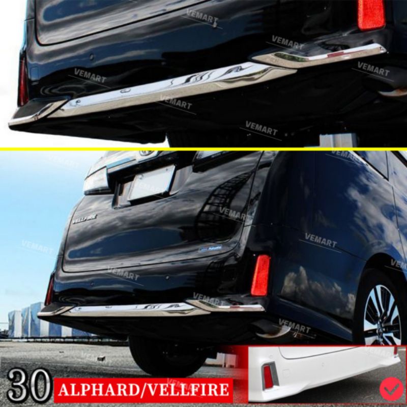 alphard vellfire 2015-2021 stainless steel rear sport bumper garnish ...