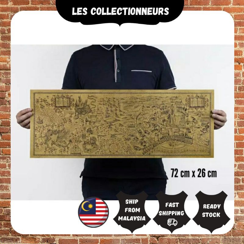 Harry Potter Poster The Marauders Map Movie Vintage Kraft Paper Wall 72 ...