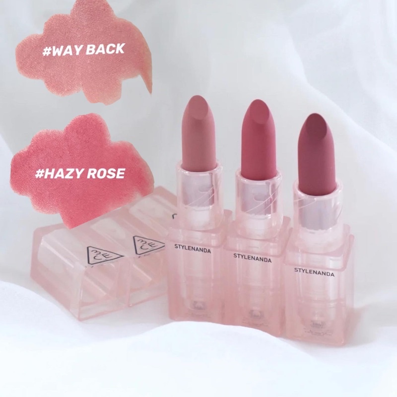 3CE Soft Matte Lipstick Way Back Hazy Rose Chill Move Better Mood ...