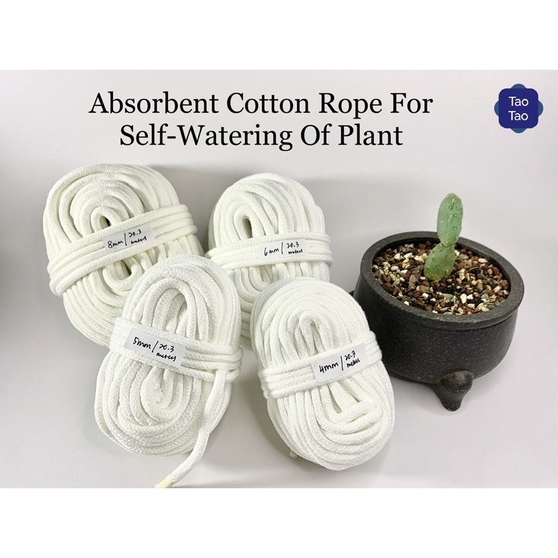 Self Watering Absorbent Cotton Rope (4mm/5mm/6mm/8mm) for gardening ...