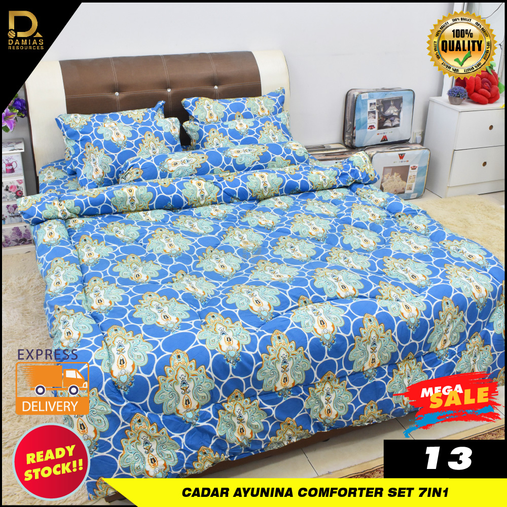 Cadar Queen Comforter Set 7 in 1 Ayunina Collection Exclusive Ready ...