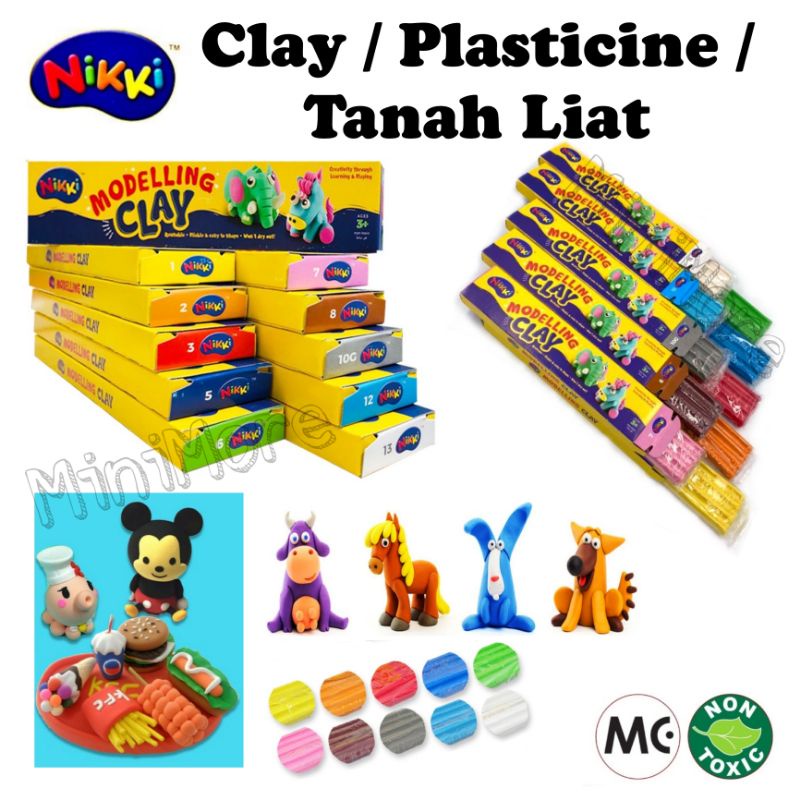 (MiniMore) NIKKI Modelling Clay(Tanah Liat/Plasticine/DIY) | Shopee ...