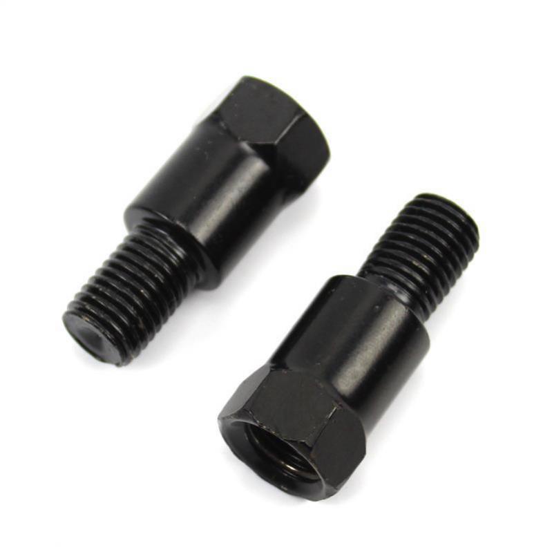 1pc 10mm Clockwise Black Steel Metal Motorbike Mirror Screw Adapter ...