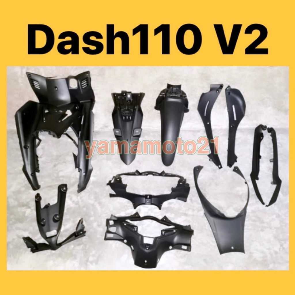 HONDA DASH110 V2 DASH 110 V2 Cover Inner Set KAVER HITAM CAVER Coverset cover meter centre rear ...