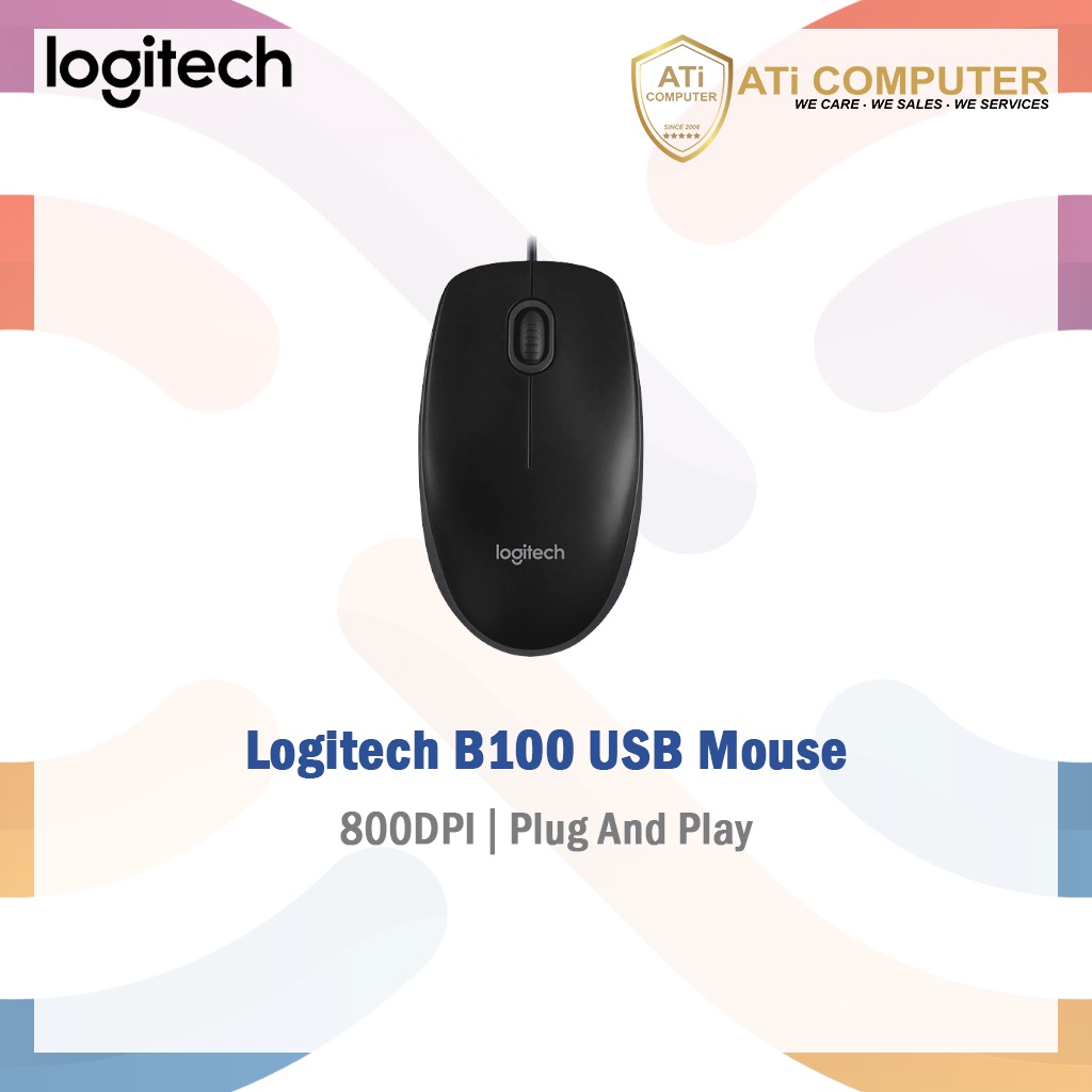 Logitech B100 Mouse with USB Connection/Optical Tracking/800 Dpi ...
