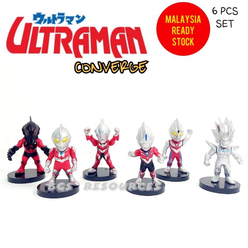 6PCS ULTRAMAN CONVERGE FIGURES MINI ULTRAMAN FIGURE DYNA TIGA GEED ...