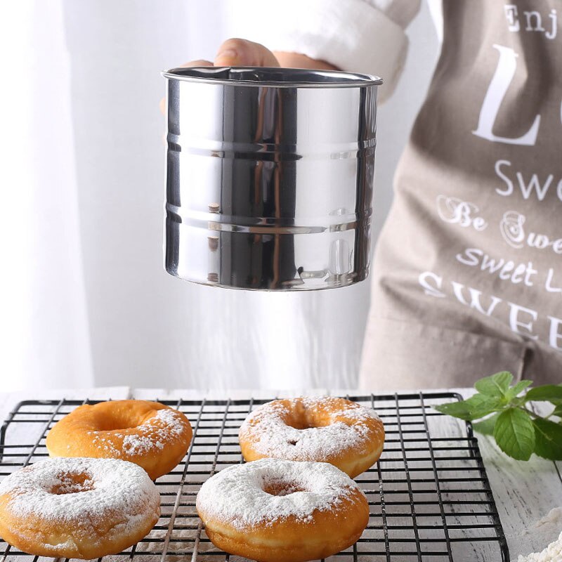 Hand-Held Stainless Steel Flour Sieve Powder Sieve Cup Hand-Pressed ...