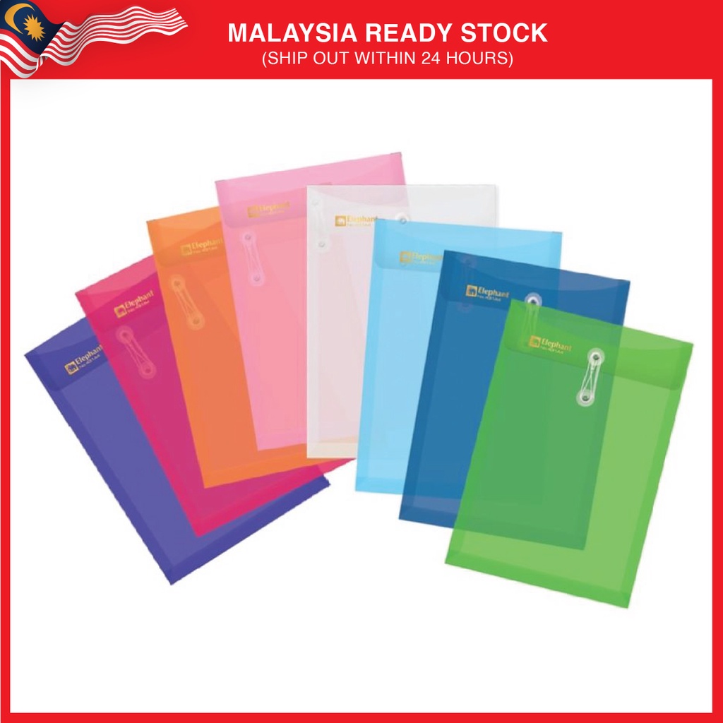 Elephant Rope Document File 431A4 PP Eyelet Clear Folder String Folder ...