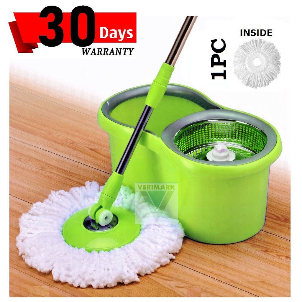 Easy Spin Mop Lantai Mop Spinner Mop Microfiber Cloth with Stainless ...
