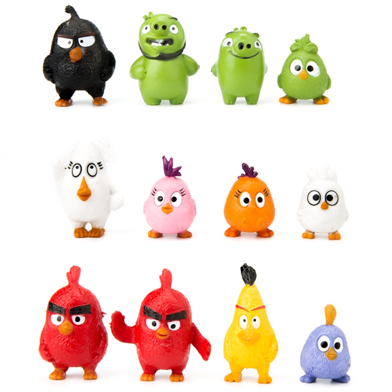 12pcs Angry Birds Movie Figures Red Chuck Matilda Leonard Miniature ...